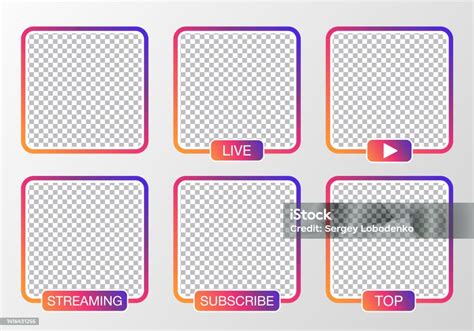 소셜 미디어 아바타 세트 사용자 아이콘 스토리 라이브 비디오 스트리밍 다채로운 그라데이션 로고 기호 기호 벡터 그림입니다 액자에 대한 스톡 벡터 아트 및 기타 이미지