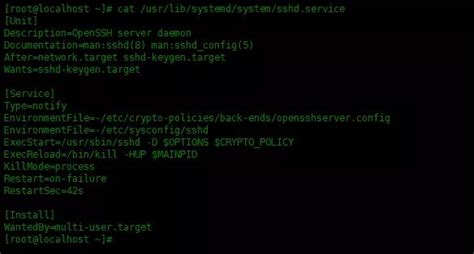 Centos7 中 Systemd 的 Unit 文件配置说明execstartusrsbinsshd D Options