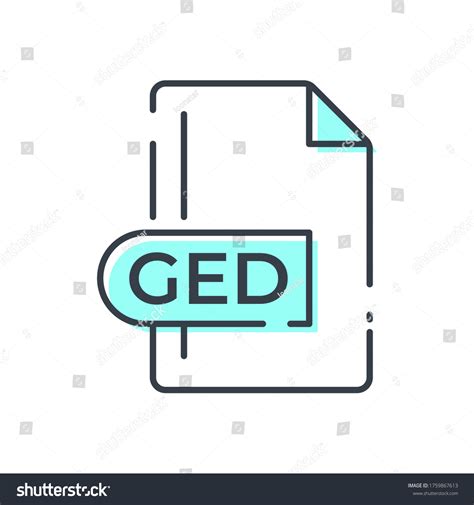 Ged Icon Ged File Format Extension Stock Vector Royalty Free