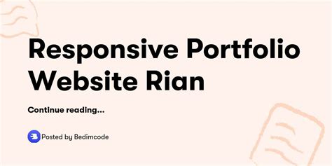 Responsive Portfolio Website Rian Bedimcode Buymeacoffee