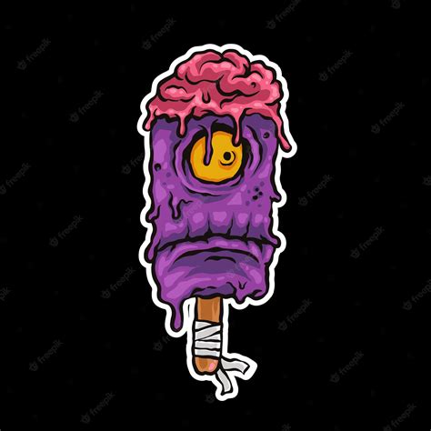 Premium Vector Zombie Ice Cream Illustration