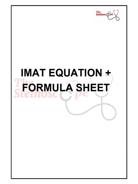 Imat Equation Formula Sheet Pdf Trigonometric Functions Trigonometry