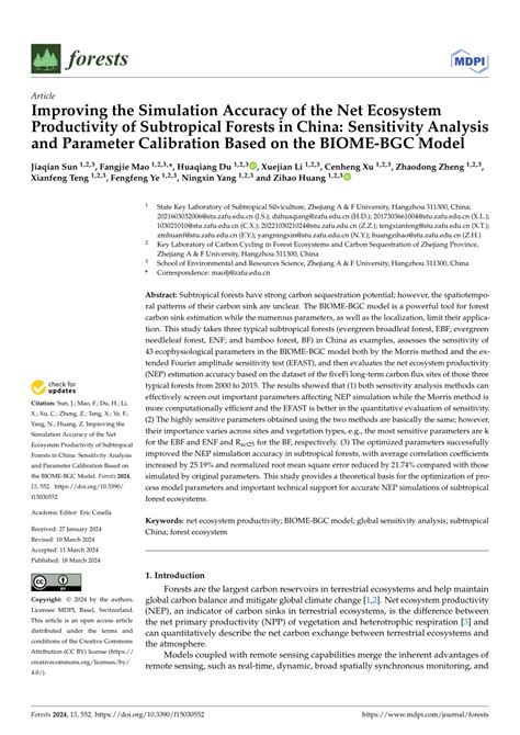 Pdf Improving The Simulation Accuracy Of The Net Ecosystem