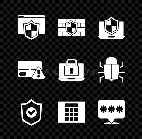 Set Browser With Shield Shield Brick Wall Laptop Protected Check Mark Password Protection