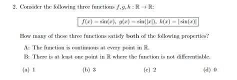Solved 2 Consider The Following Three Functions Fghr→r