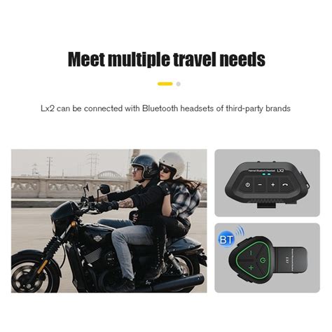 Lx2 Motorcycle Helmet Bluetooth Earphone Waterproof Noise Canceling