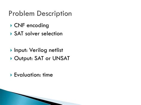 Ppt Simultaneous Cnf Encoder Optimization With Sat Solver Setting Selection Powerpoint