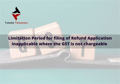 Limitation Period For Filing Of Refund Application Inapplicable Where The Gst Is Not Chargeable