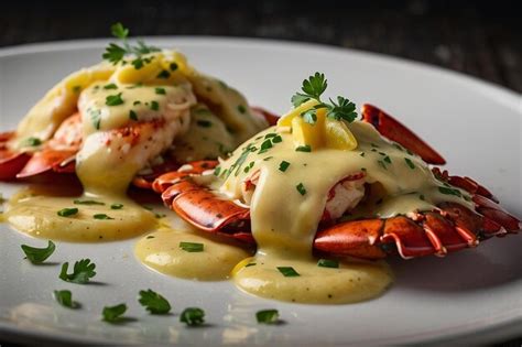 Premium Photo Lobster Ravioli With Lemon Butter Sauce