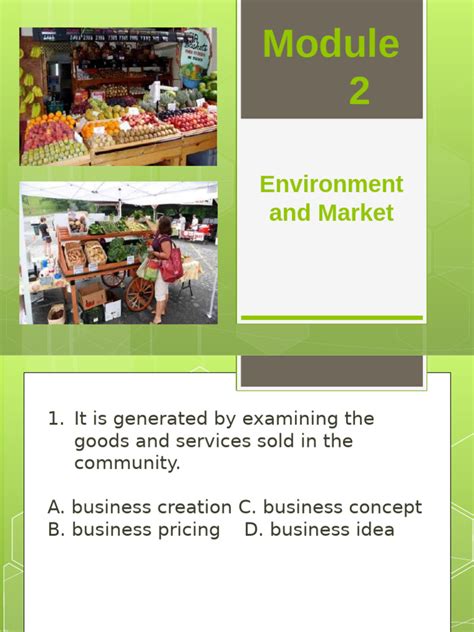 Lesson 2 Environmentandmarket Pdf Product Business Market
