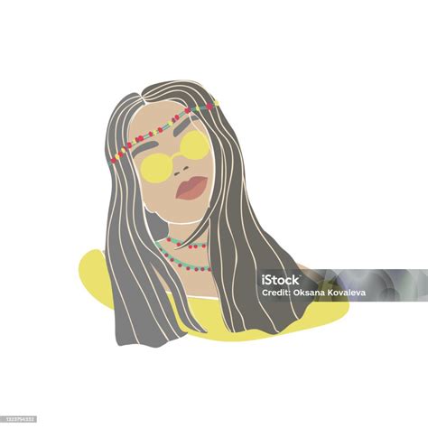 Trendy Girl Hat Glasses Drawn Great Design For Any Purposes Beauty
