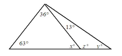 Find the values of x, y, and z. The diagram is not to scale. - brainly.com