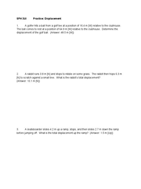 1 04 Displacement Practice Pdf Teaching Methods And Materials Science And Mathematics