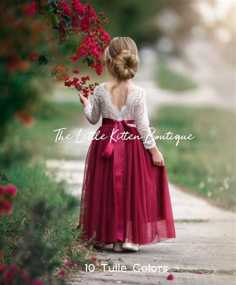 Flower Girl Dress Rustic Flower Girl Dress Lace Flower Girl Etsy