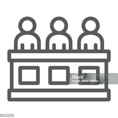 배 심원 선 아이콘 법원 및 법률 재판소 기호 벡터 그래픽 흰색 바탕에 선형 패턴 10에 대한 스톡 벡터 아트 및 기타 이미지