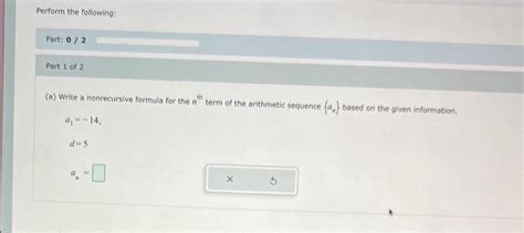 Solved A Write A Nonrecursive Formula For The Nth Term Of