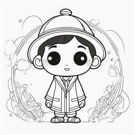 Premium Photo Cartoon Character For Colouring Book Illustration