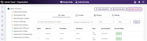 How To Delete Or Remove Sub Admin Roles Yuja Help Center