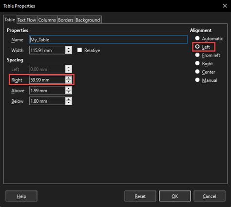 Write Direct Table Tableproperties Class — Ooo Development Tools 0 11