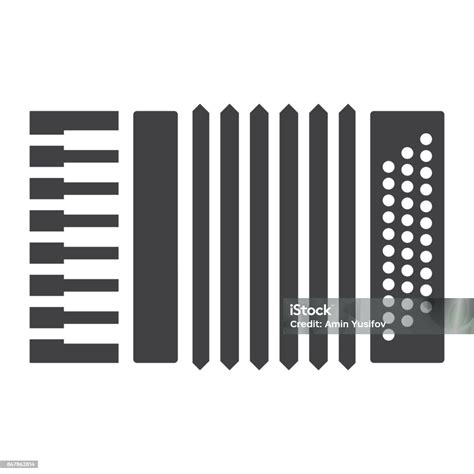 아코디언 모양 아이콘 음악 악기 소리 기호 벡터 그래픽 흰색 배경 Eps 10 솔리드 패턴 Classical Concert에