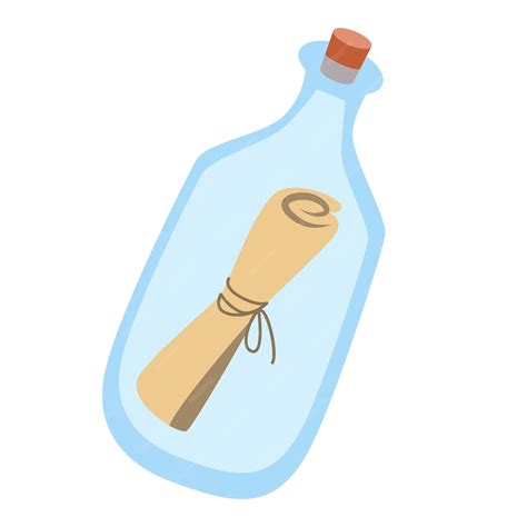 Premium Vector Letter In A Bottle Isolated On A White Background