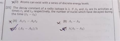 Xd Atoms Can Exist With A Series Of Discrete Energy Levels 25 The Dec