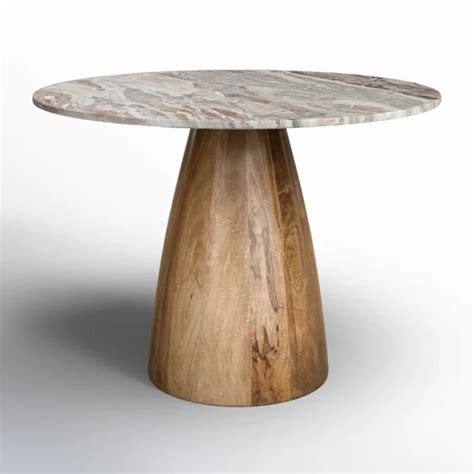 Marble Top Dining Table Wood Base