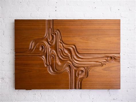 Midcentury Carved Wood Abstract Art Panel For Sale At 1stdibs