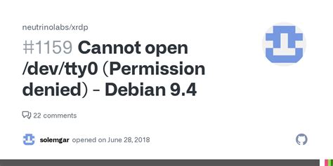 cannot open dev tty0 permission denied debian 9 4 · issue 1159