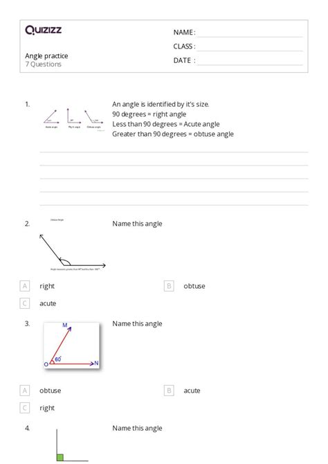 50 Classifying Angles Worksheets For 1st Class On Quizizz Free
