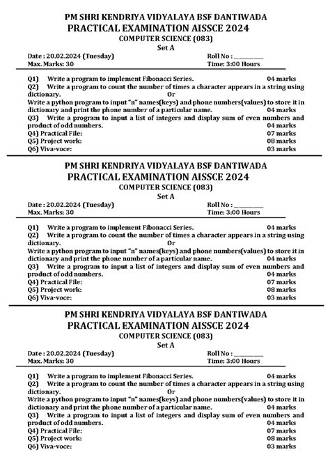 Class 11 Practical PRACTICAL EXAMINATION AISSCE 202 4 COMPUTER
