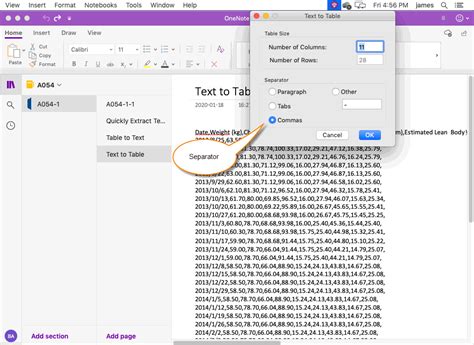 Mac Convert Formatted Text As A Table In Onenote Office Onenote Gem