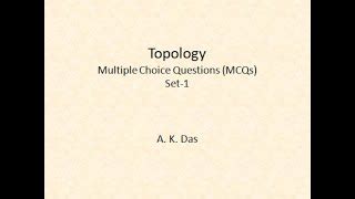 Multiple Choice Questions MCQs On Topology SET Doovi