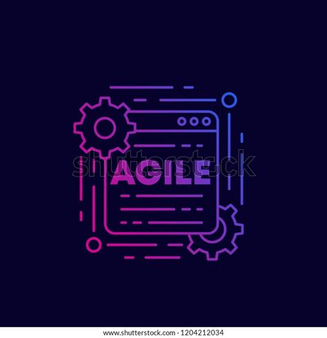 Agile Software Development Process Vector Line Stock Vector Royalty Free Shutterstock
