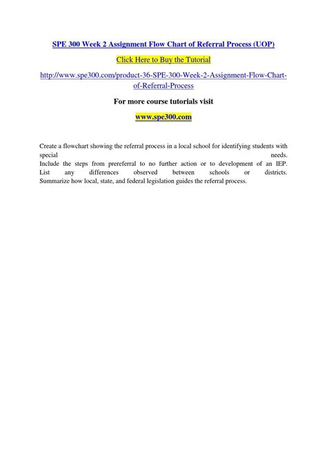Spe 300 Week 2 Assignment Flow Chart Of Referral Process Uop By