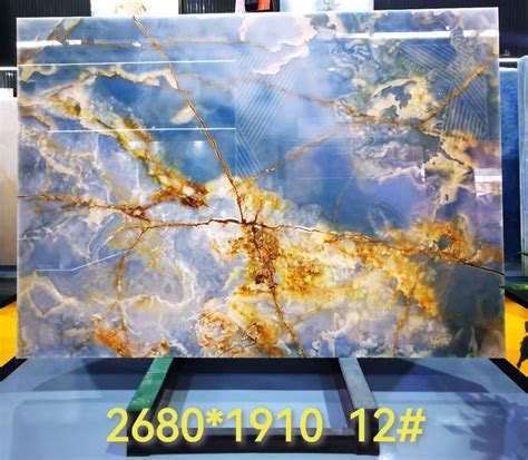 Blue Gold Onyx Marble Slab