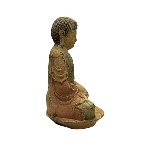 Rustic Wood Sitting Gautama Amitabha Shakyamuni Buddha Statue Chairish