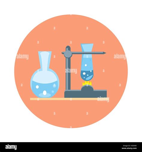 Flask Chemistry Reaction Experiment Icon Stock Vector Image And Art Alamy