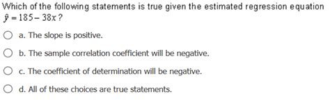 Solved 1 Which Of The Following Sum Of Squares Statements