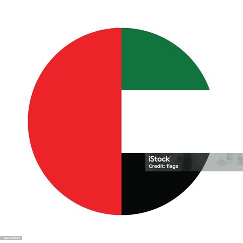 아랍 에미리트 국기 플래그 아이콘입니다 표준 색상 원 아이콘 플래그입니다 3d 일러스트레이션입니다 컴퓨터 일러스트레이션 디지털 일러스트레이션 벡터 일러스트 레이 션입니다 0