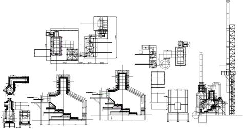 Cad Drawing File Showing The Details Of The Section And Elevation Plan Of The Factory Machine