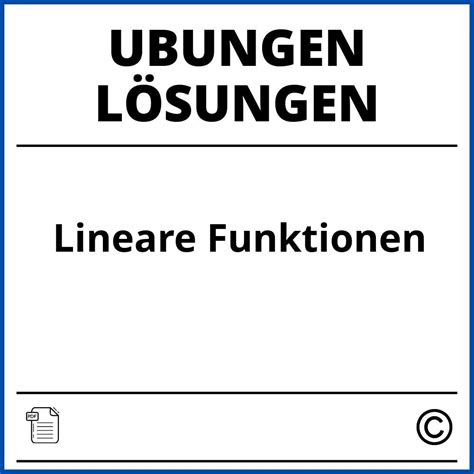 Lineare Funktionen Übungen Mit Lösungen Pdf