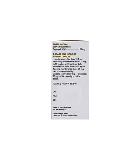 Rx Capto Captopril Tab 25mg