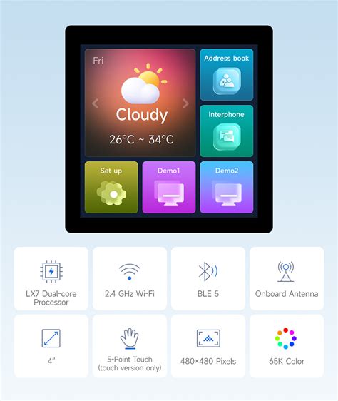 Esp32 S3 4inch Display Dev Board 480×480 32bit 240mhz Wifi Bt Ws 30871