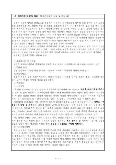 이비즈니스 사업추진계획서 기능성 양말 경제경영