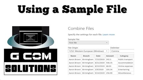 Power Bi Essential Using A Sample File When Importing A Folder Power Bi Tutorial Power Bi