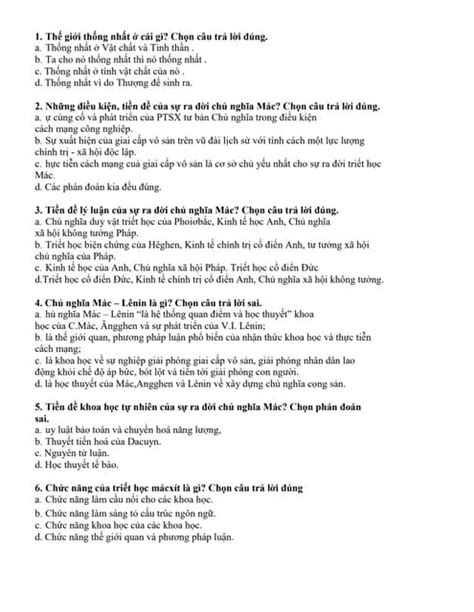 Trắc Nghiệm Triết Docx