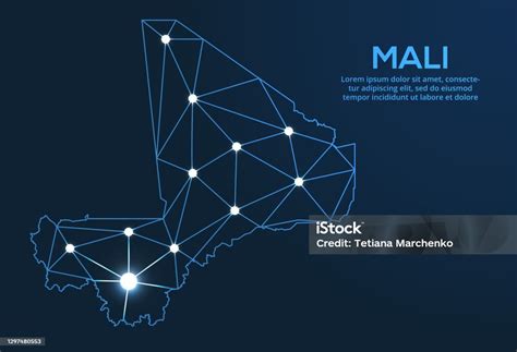 Carte Du Réseau De Communication Du Mali Vector Faible Image Poly Dune