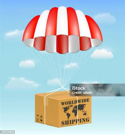 Parachute Dexpédition Carton Boîte Produit Dans Le Monde Entier