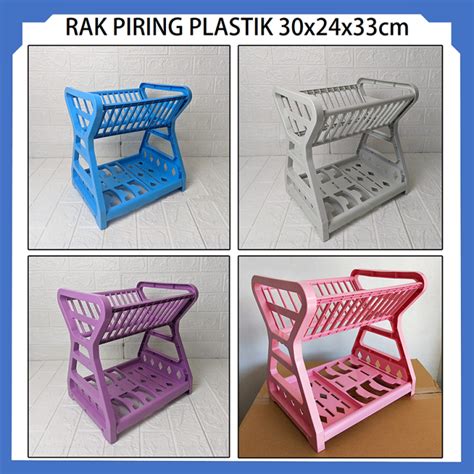 Rak Piring Plastik 2 Susun Mini Kitchen Rack Dapur Pengering Serbaguna